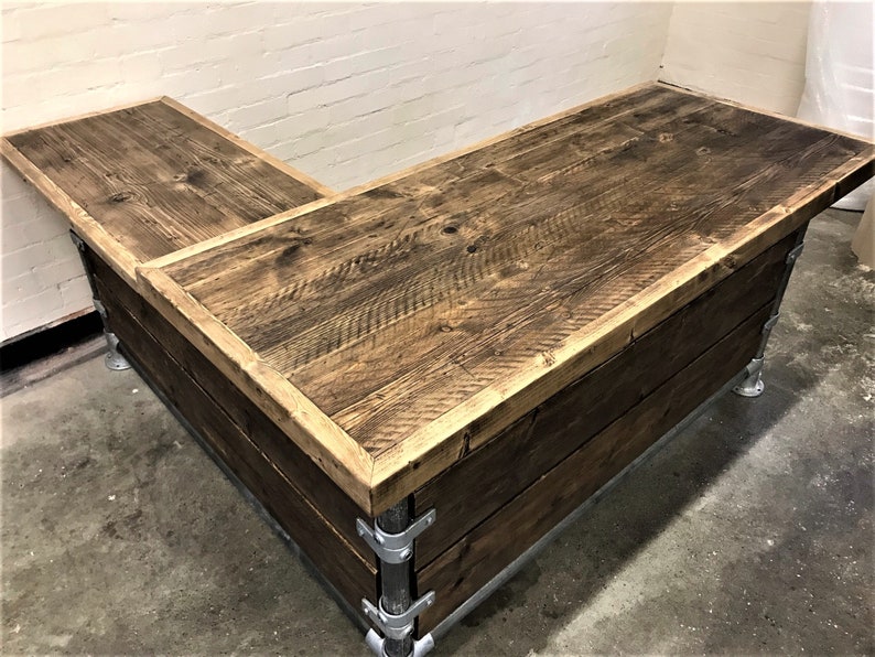 Richmond Corner Desk Office Desk Custom Made Reclaimed - Etsy
