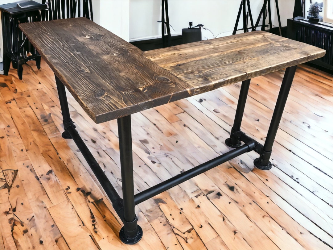 Corner Office Desk - Two Board, Custom Corner Desk Reclaimed Scaffold ...