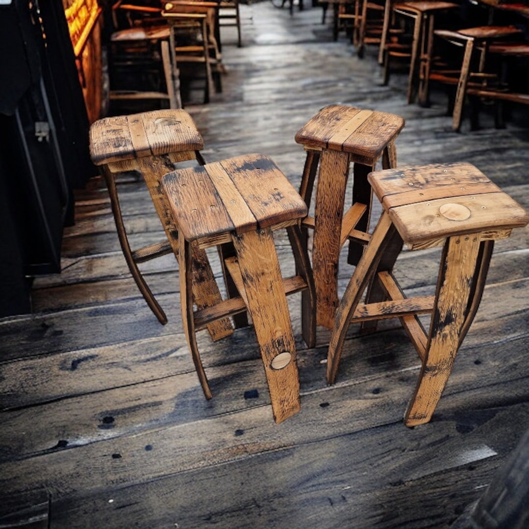 Bar Stools Made From Oak Whiskey Barrel | THE HATCH - Etsy