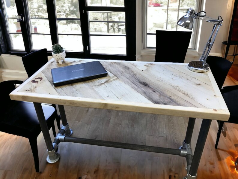 Diagonal Desk, Dining Table, Reclaimed Scaffold Boards, Hairpin Legs ...