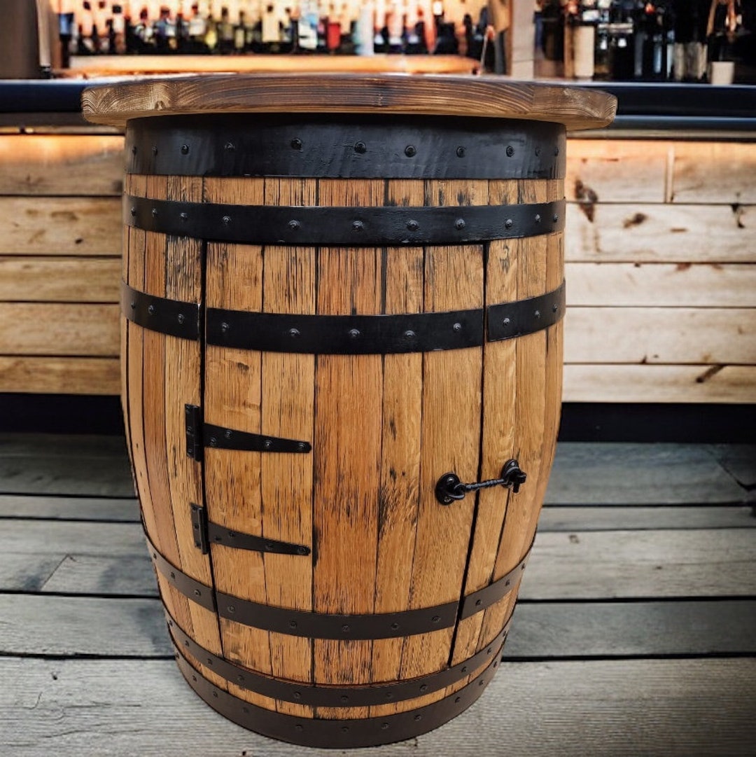 Whisky Barrel Cabinet With Tabletop | Oak Whisky Barrel Cabinet ...
