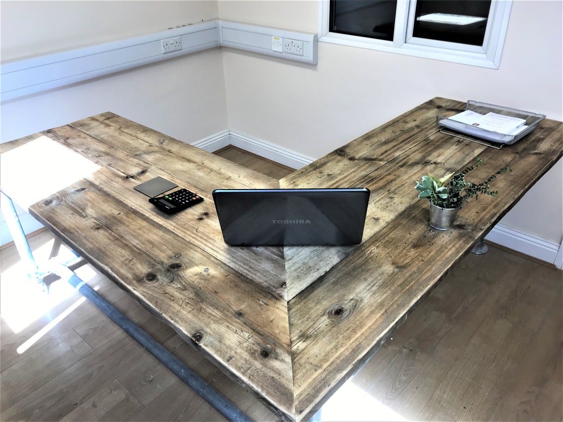 Corner Office Deskthree Board Wide Custom Desk Made From | Etsy