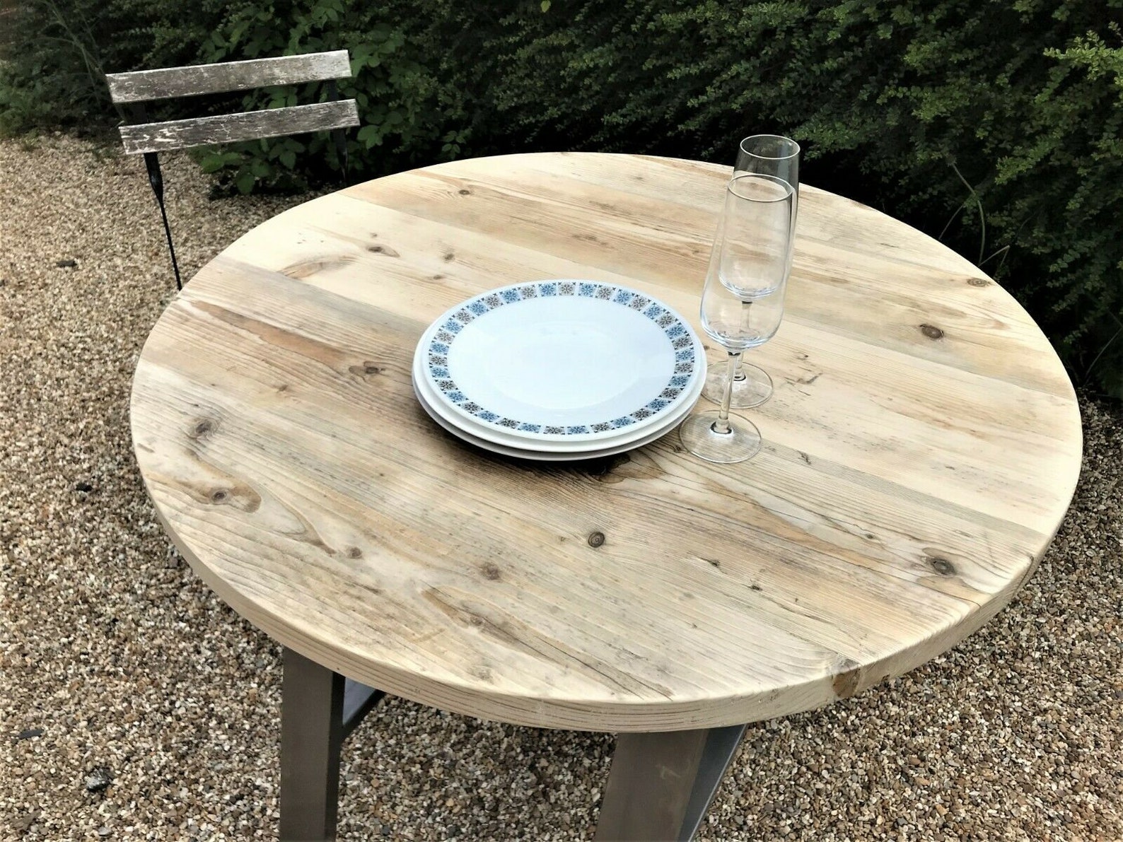 Outdoor Circular Round Table Custom Made Reclaimed Wood - Etsy UK