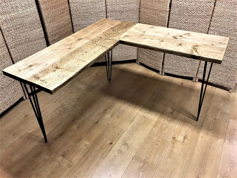 Corner Office Desk Two Boards Custom Made From Reclaimed - Etsy