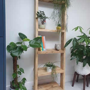 5 Tier Ladder Shelf | Rustic Shelving | Handmade Leaning Shelving Unit ...