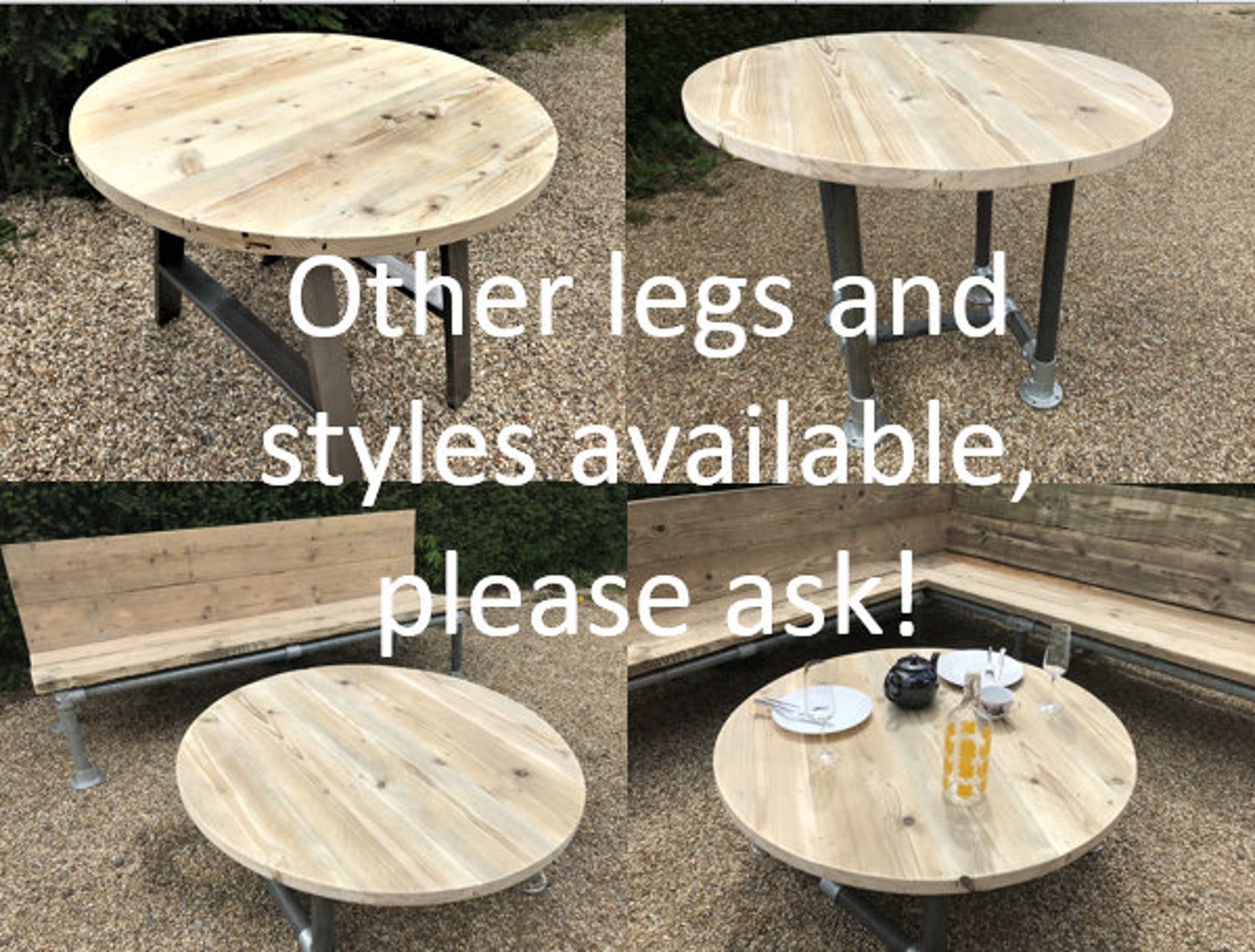 Outdoor Circular Round Table Custom Made Reclaimed Wood - Etsy