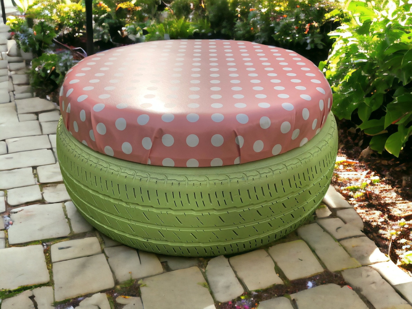 Colourful Tyre Seats | Tyre Tables | Reclaimed Garden Furniture | THE ...