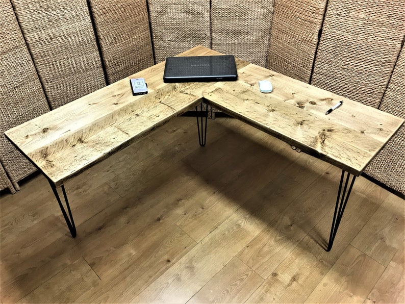 Corner Office Desk Two Boards Custom Made From Reclaimed - Etsy