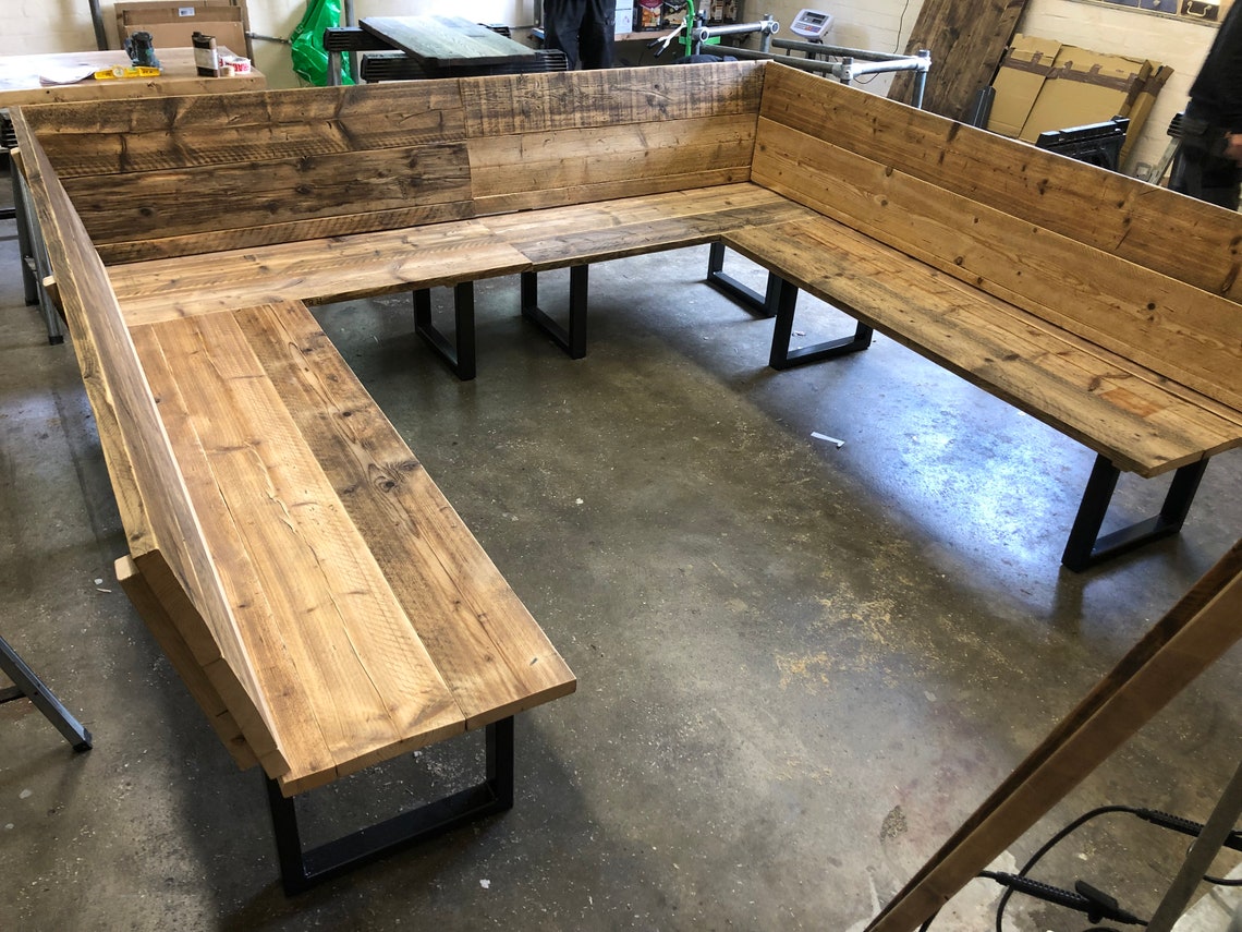 Outdoor U-shape Garden Bench Sofa Reclaimed Scaffold Board - Etsy