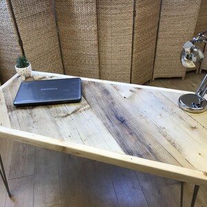 Diagonal Desk, Dining Table, Reclaimed Scaffold Boards, Hairpin Legs ...