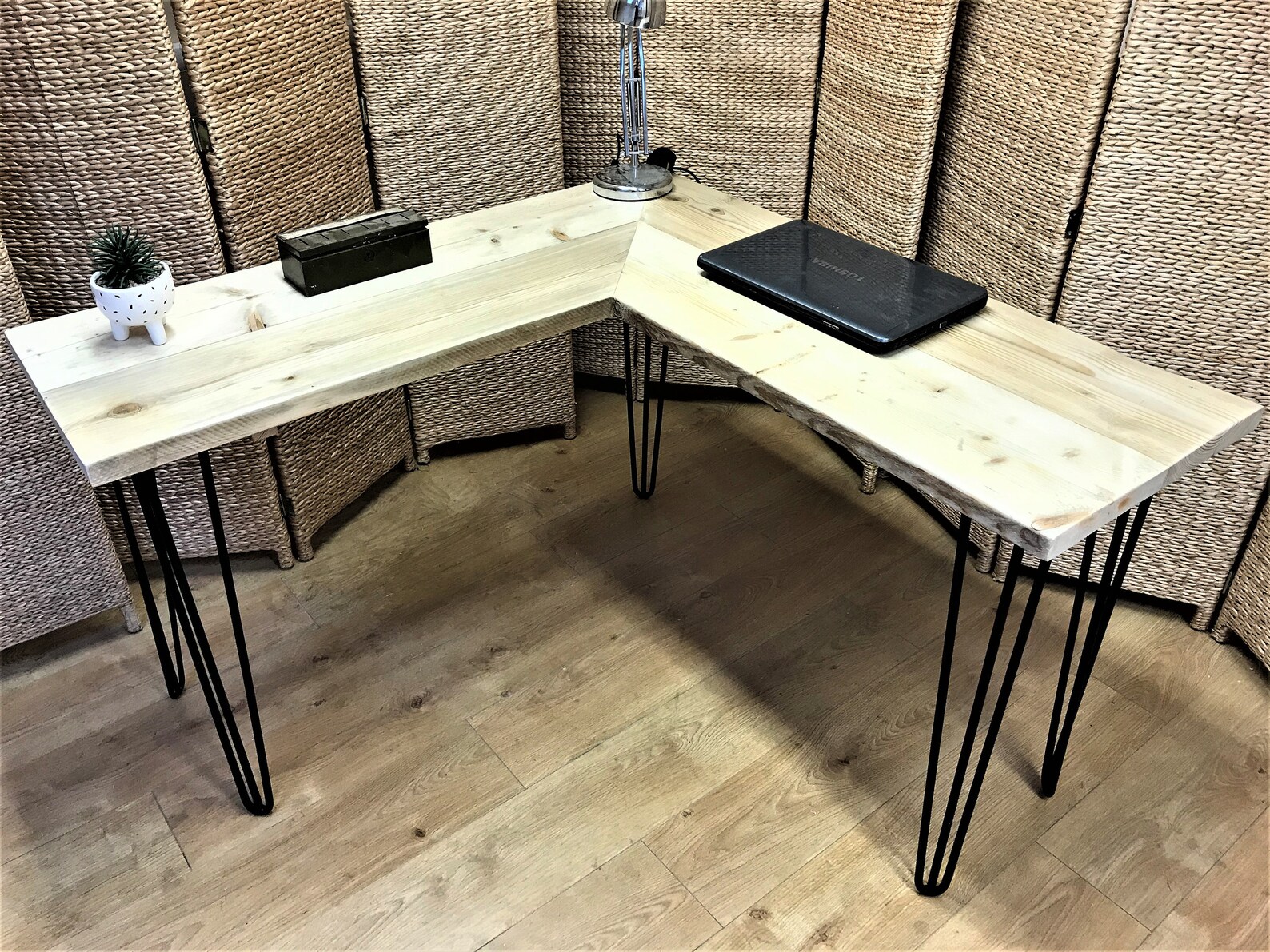 Corner Office Desk Two Boards Custom Made From Reclaimed | Etsy