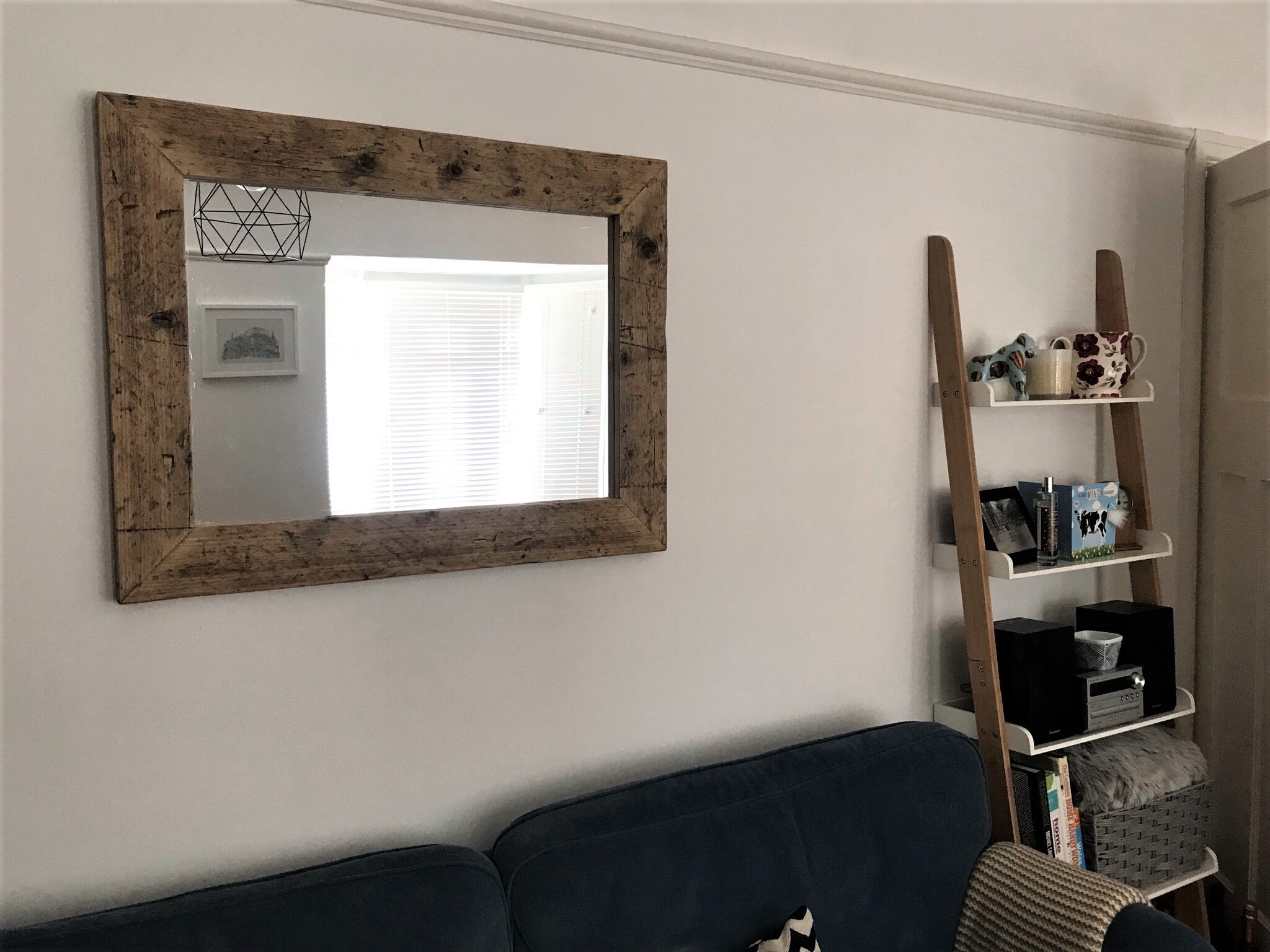 Rustic Wooden Mirror | Recycled Industrial Mirror | Reclaimed Scaffold ...