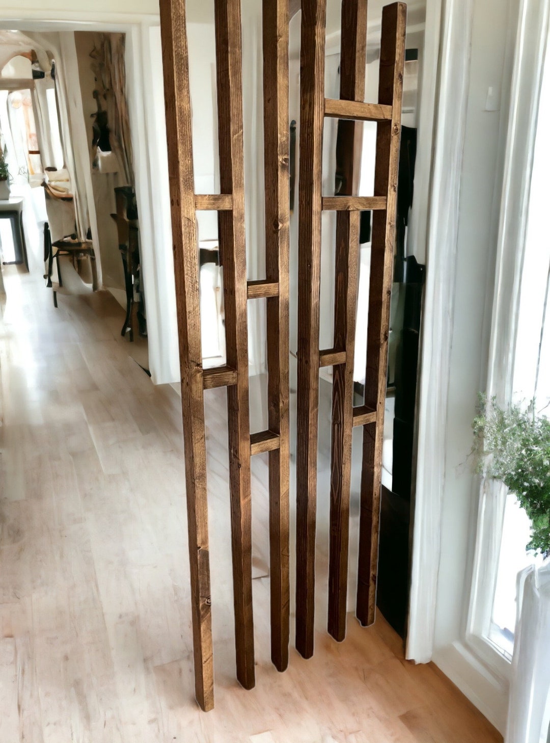 Wooden Wall Partition With Shelves Room Divider With Shelves - Etsy