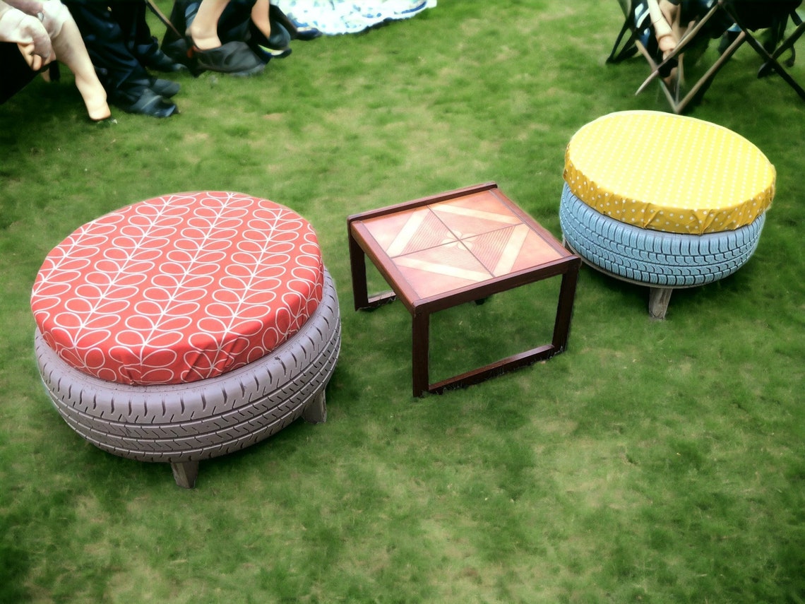 Colourful Tyre Seats | Tyre Tables | Reclaimed Garden Furniture | THE ...