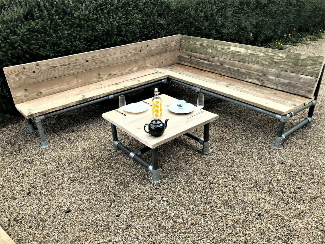 Outdoor Garden Corner Bench Sofa Scaffold board | Etsy