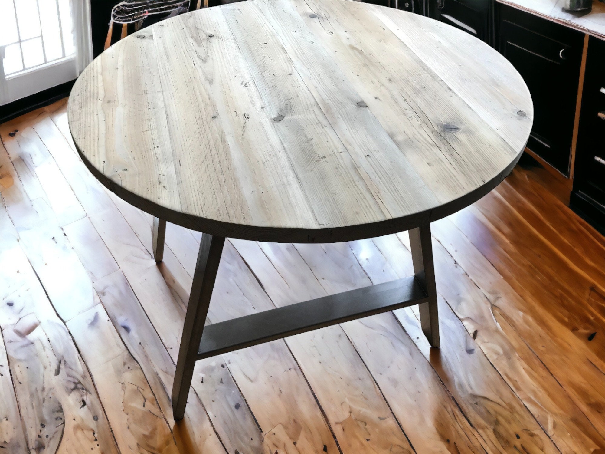 Circular Round Table, Custom Made Reclaimed Scaffold Boards ...