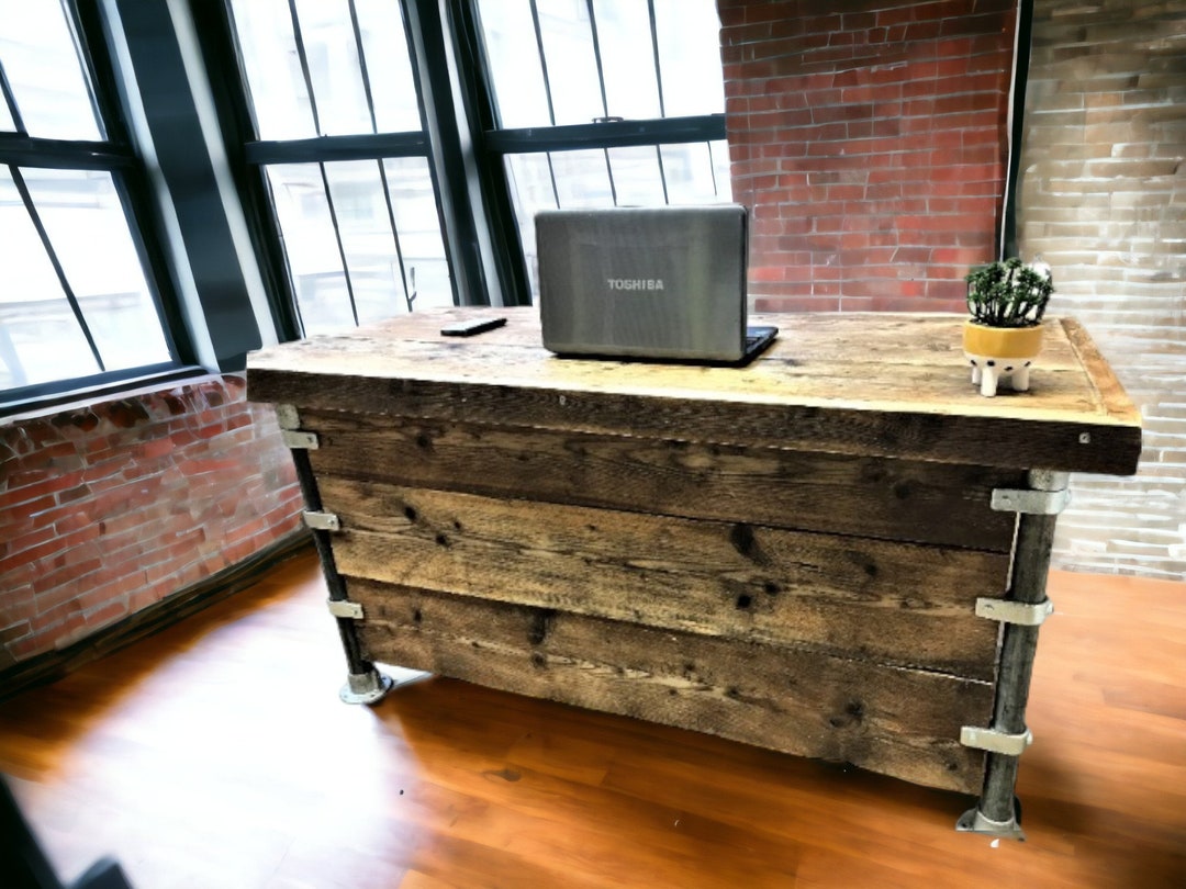 Rustic Desk - Office Desk, Custom Made From Reclaimed Scaffold Boards ...