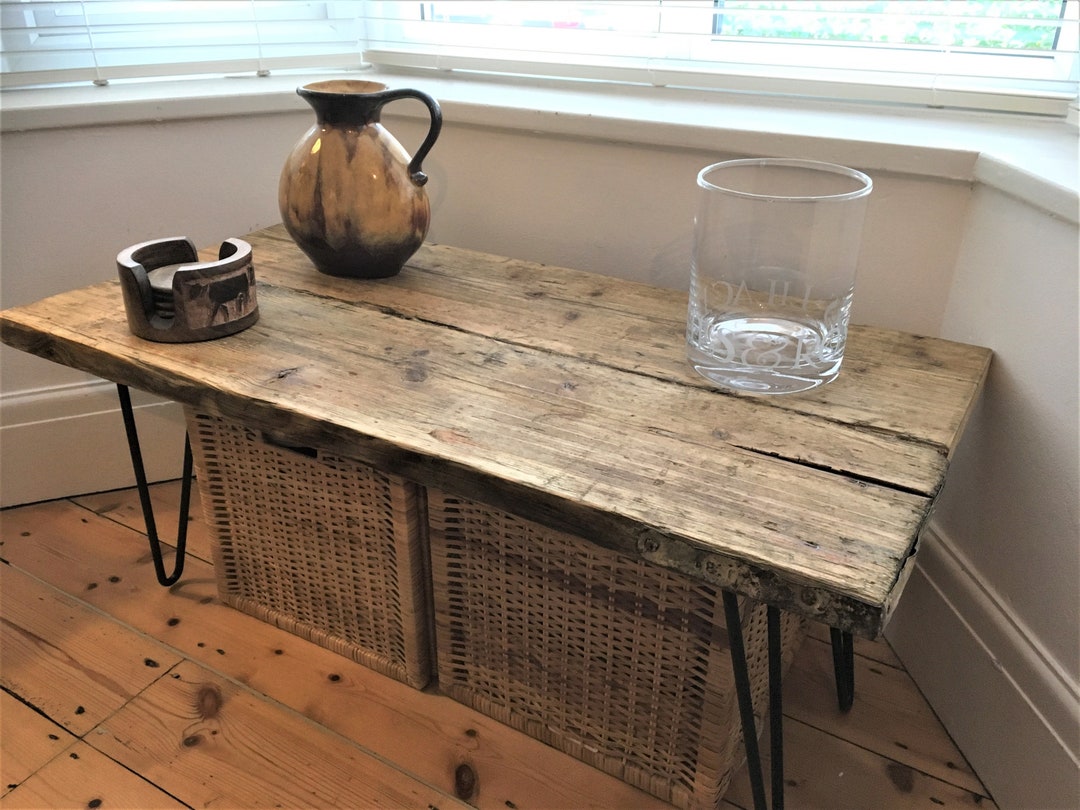 Scaffold Board Coffee Table With Hairpin Legs Using Reclaimed - Etsy UK