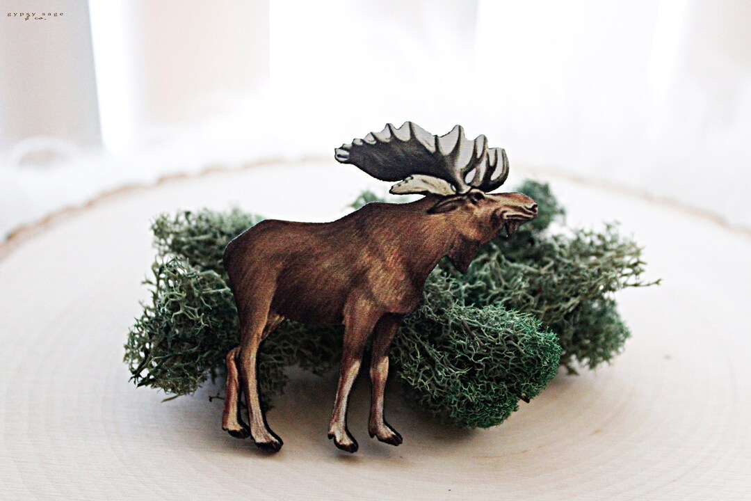 Moose Brooch, Woodland Brooch, Moose Pin, Nature Lover Gift. - Etsy