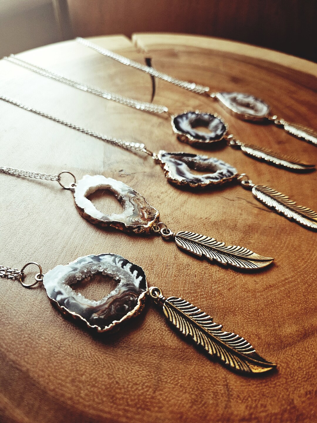 YOU CHOOSE / Geode Slice Necklace. - Etsy