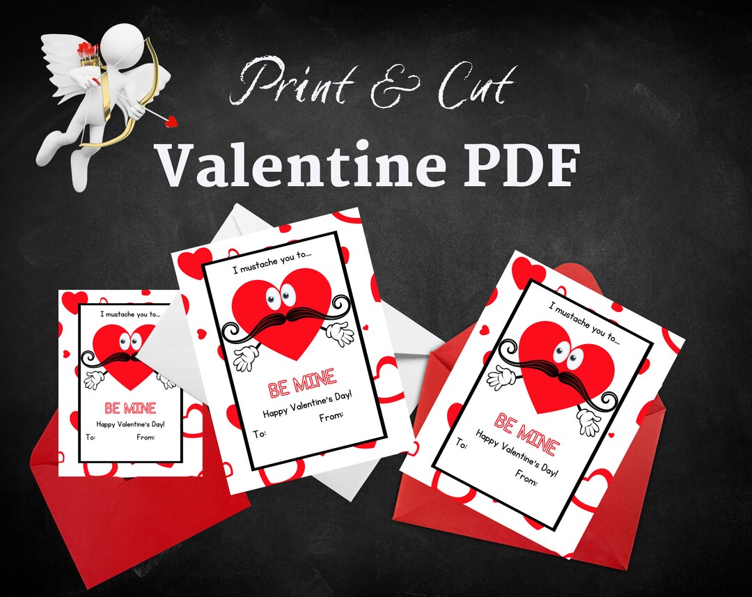 Printable Valetines, Instant Download Printable, Print and Cut ...