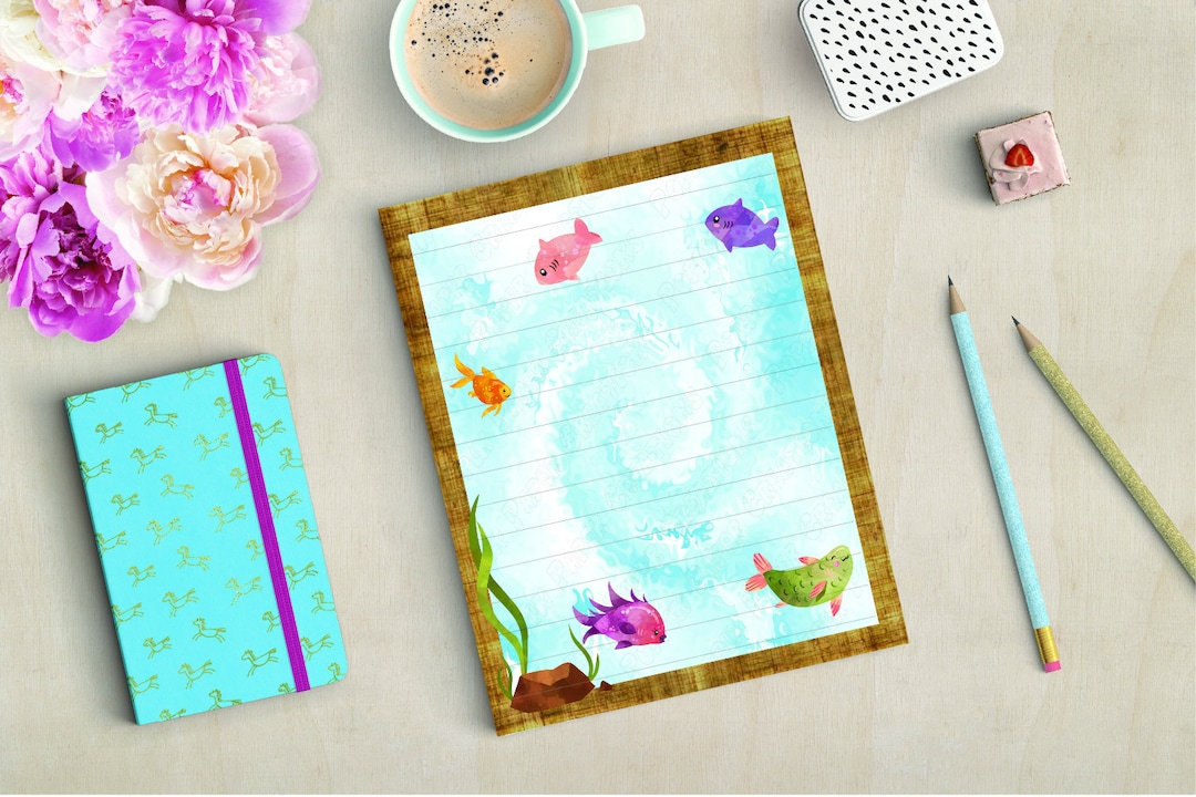Tropical Fish Printable Stationery Paper - Penpal Letter Writing ...