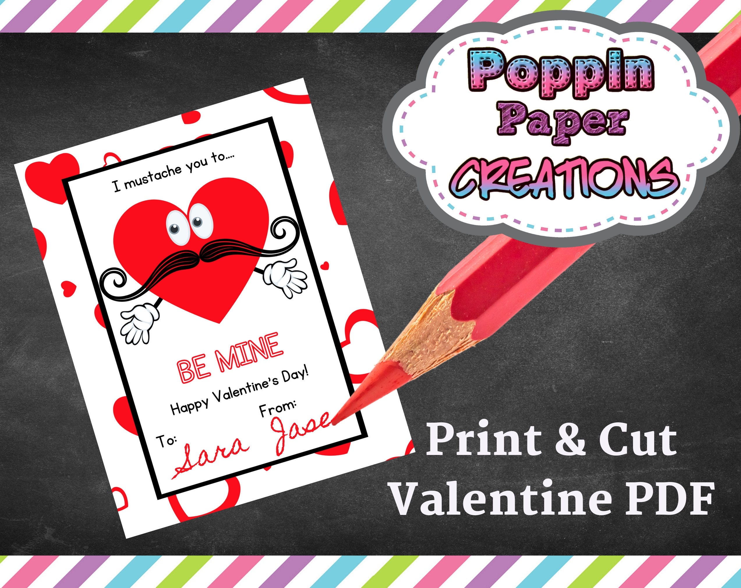 Printable Valetines, Instant Download Printable, Print and Cut ...