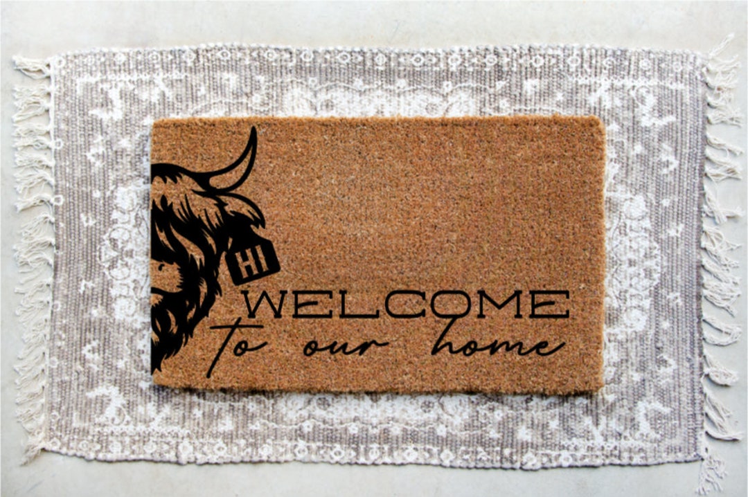 Highland Cow Doormat Welcome Doormat Home Decor Housewarming Gift Gift ...