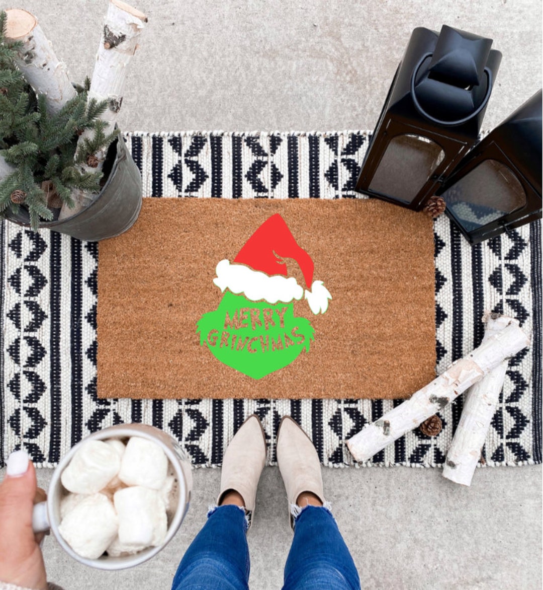 Grinch Doormat Merry Grinchmas Christmas Door Mat - Etsy