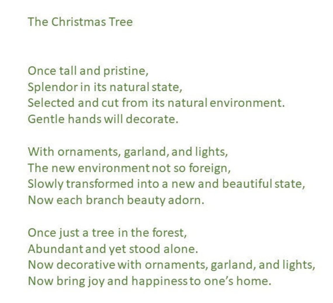 The Christmas Tree, Original Poetry, Set of 15 Cards, Included ...