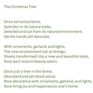 The Christmas Tree, Original Poetry, Set of 15 Cards, Included ...