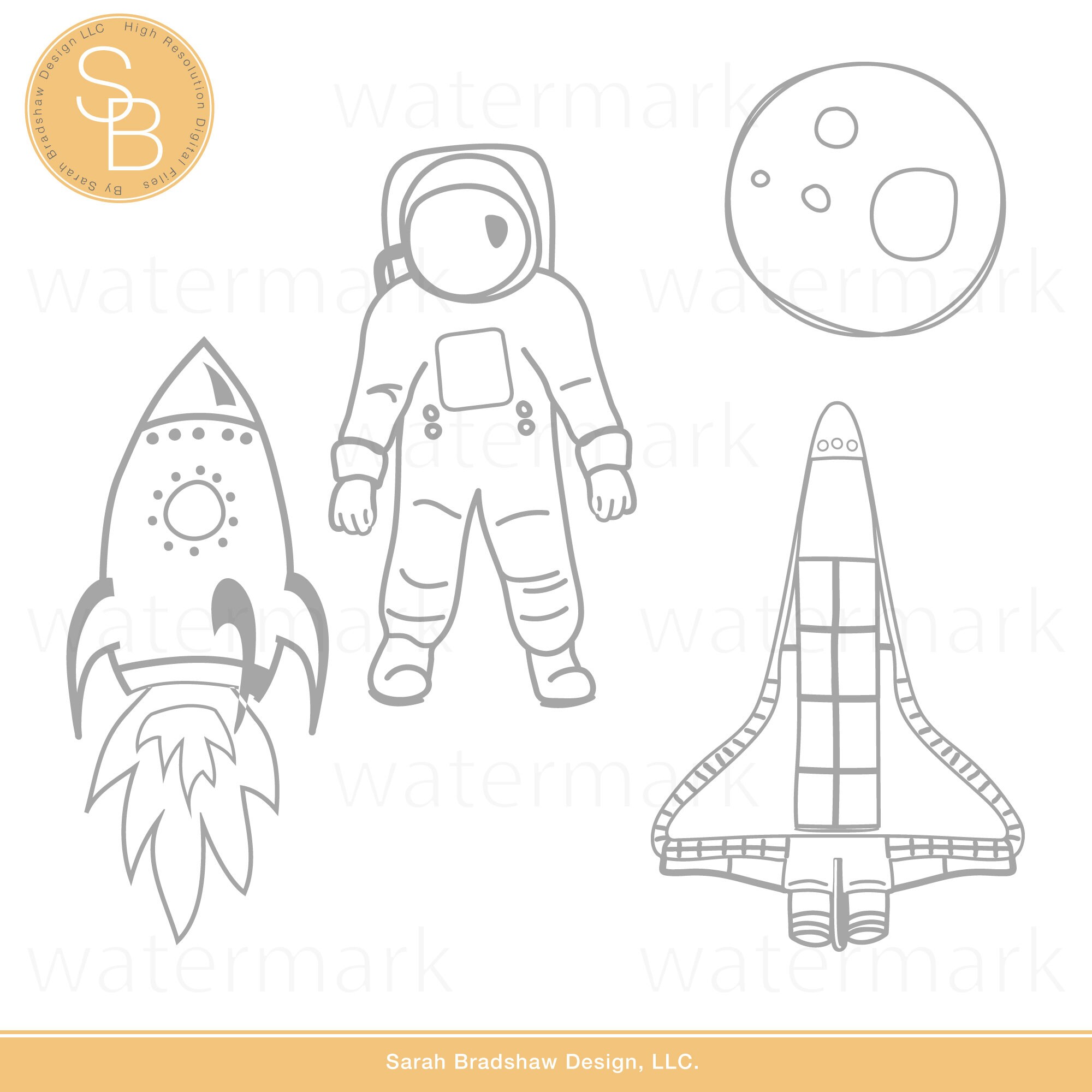 Space Exploration Clip Art Set. Astronaut Illustration. Outer Space ...