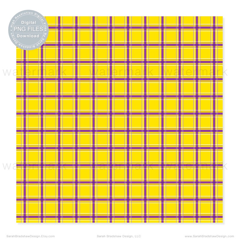Seamless Digital Paper. Digital Pattern. Purple and Yellow. Preppy ...