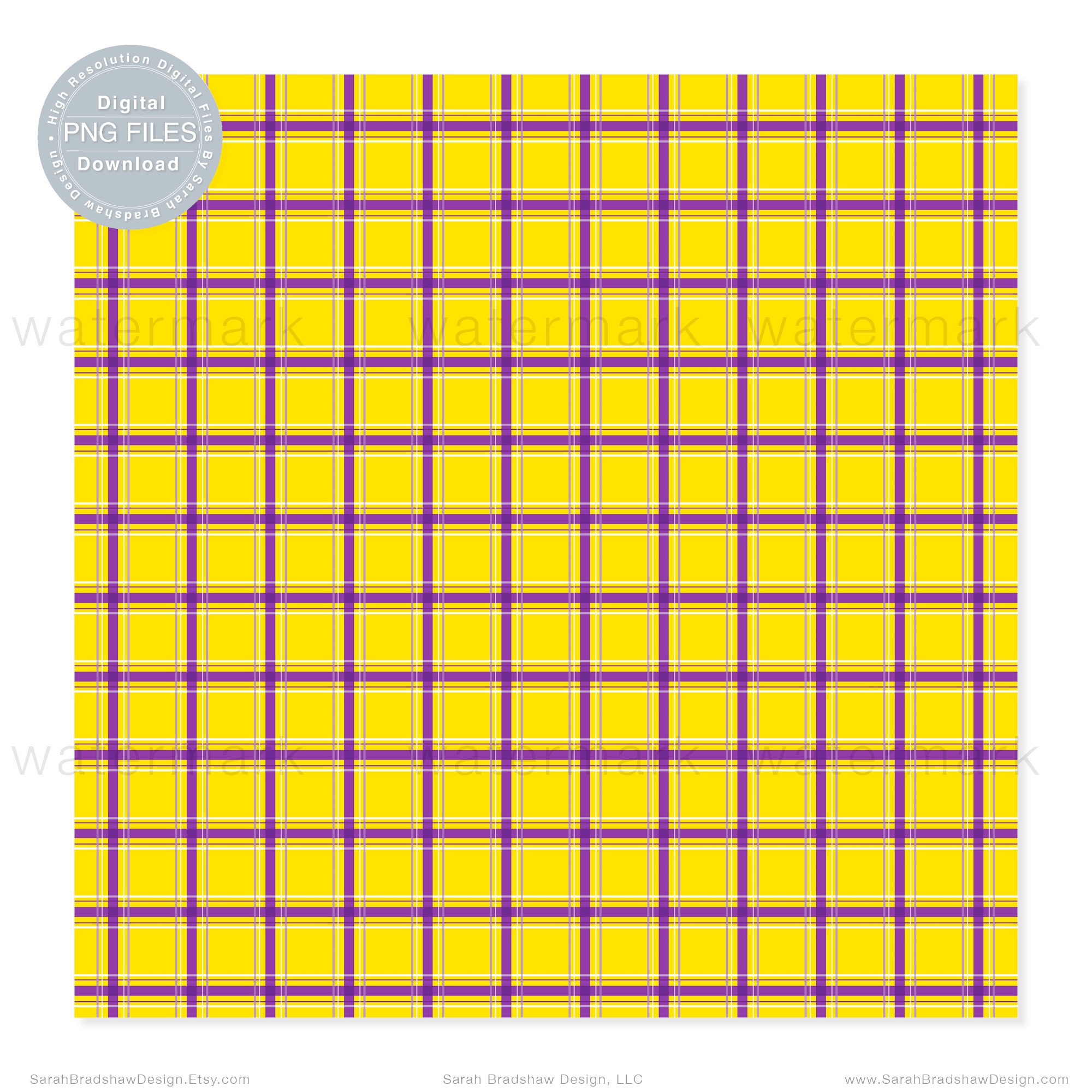 Seamless Digital Paper. Digital Pattern. Purple and Yellow. Preppy ...