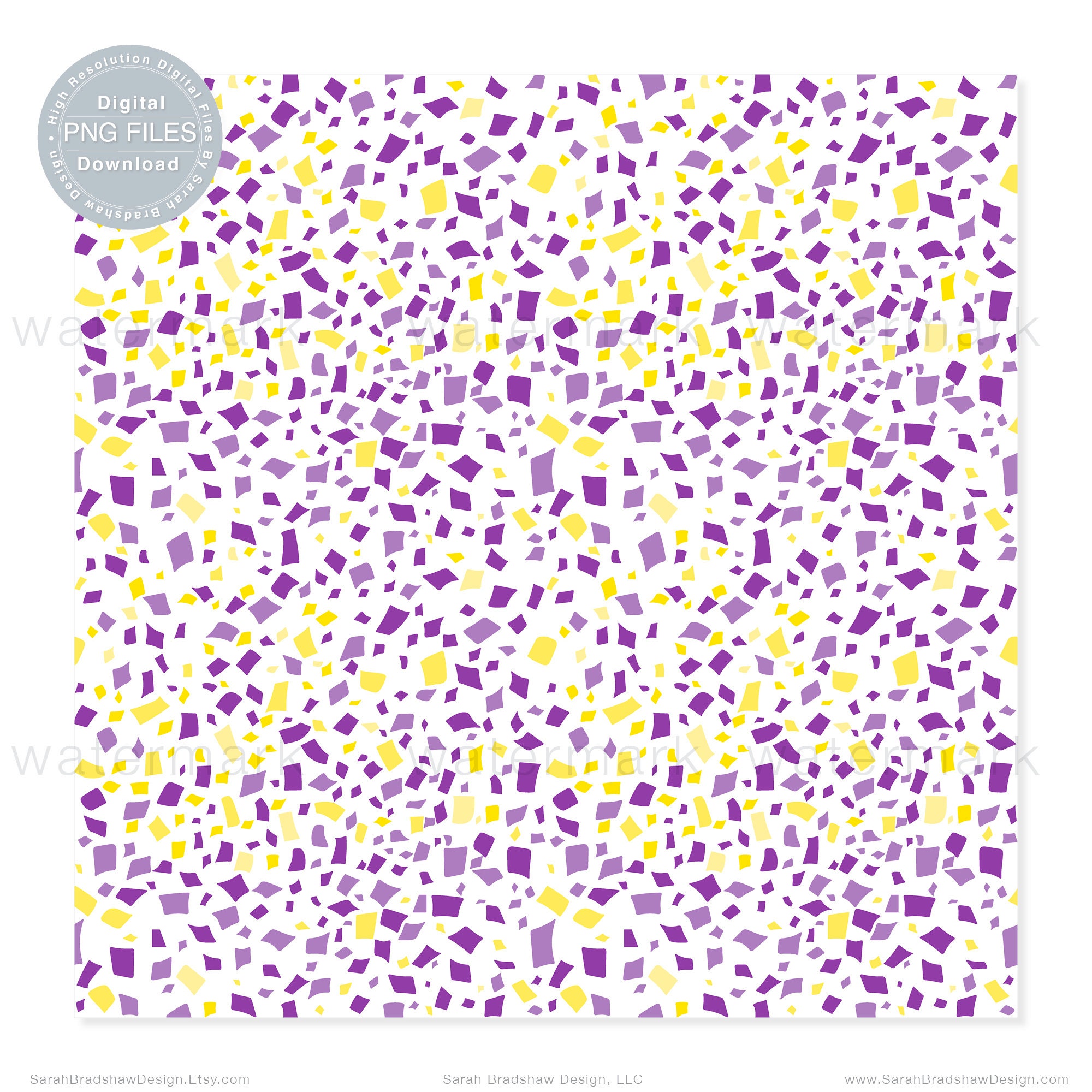 Seamless Digital Paper. Digital Pattern. Purple and Yellow. Preppy ...