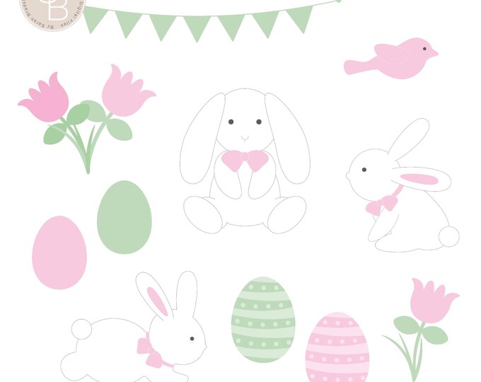 Easter Clipart Bundle Digital Instant Download, Easter Bunny Clip Art ...
