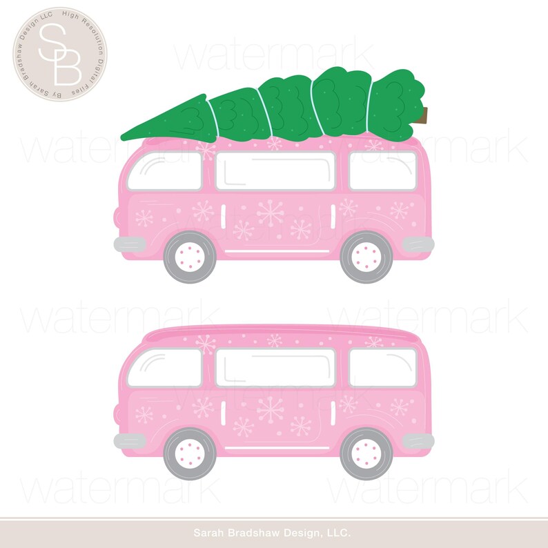 Retro Pink Christmas Clip Art: Vintage Holiday PNG JPG (instant ...