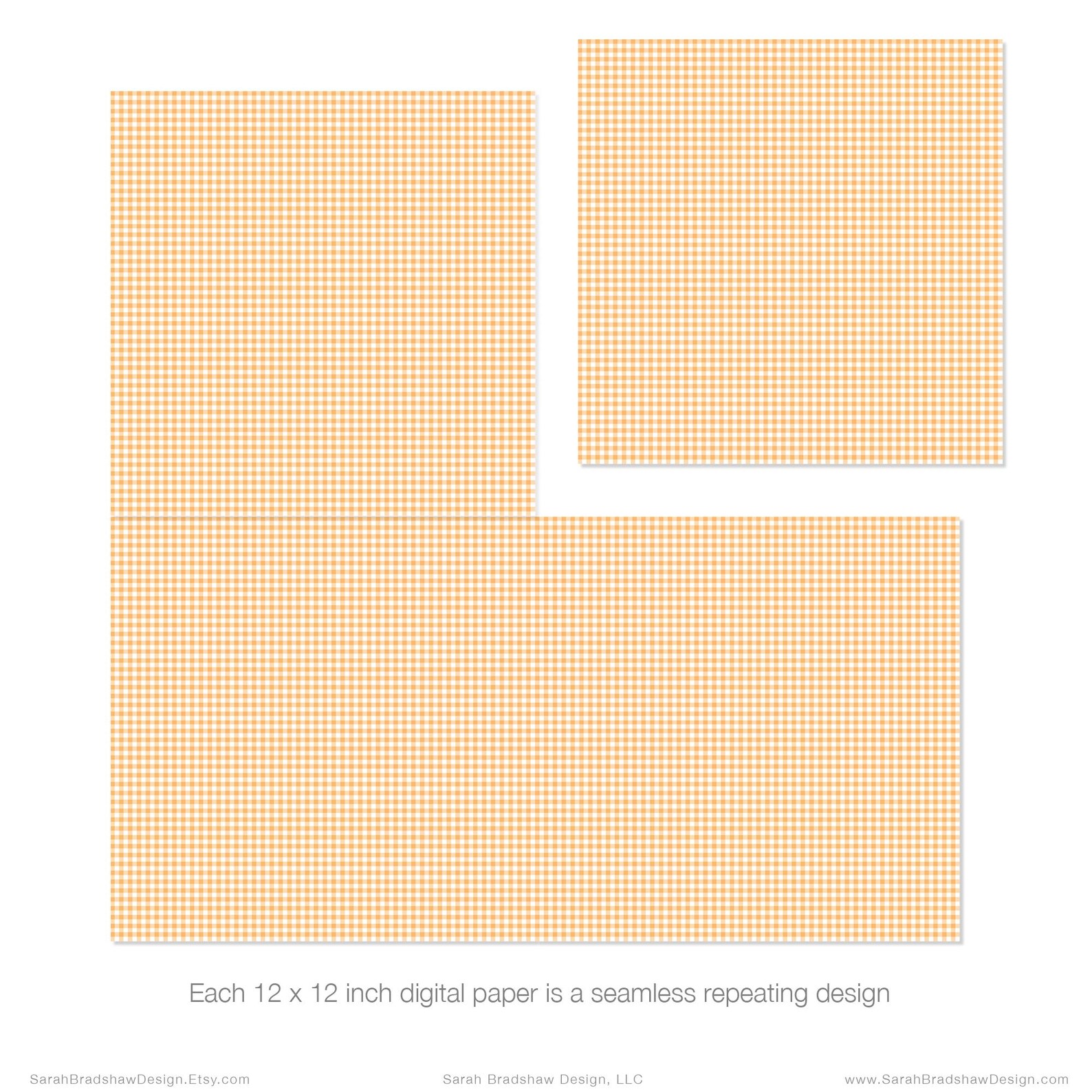 Fall Gingham Digital Paper: Seamless Autumn Picnic Print (digital ...