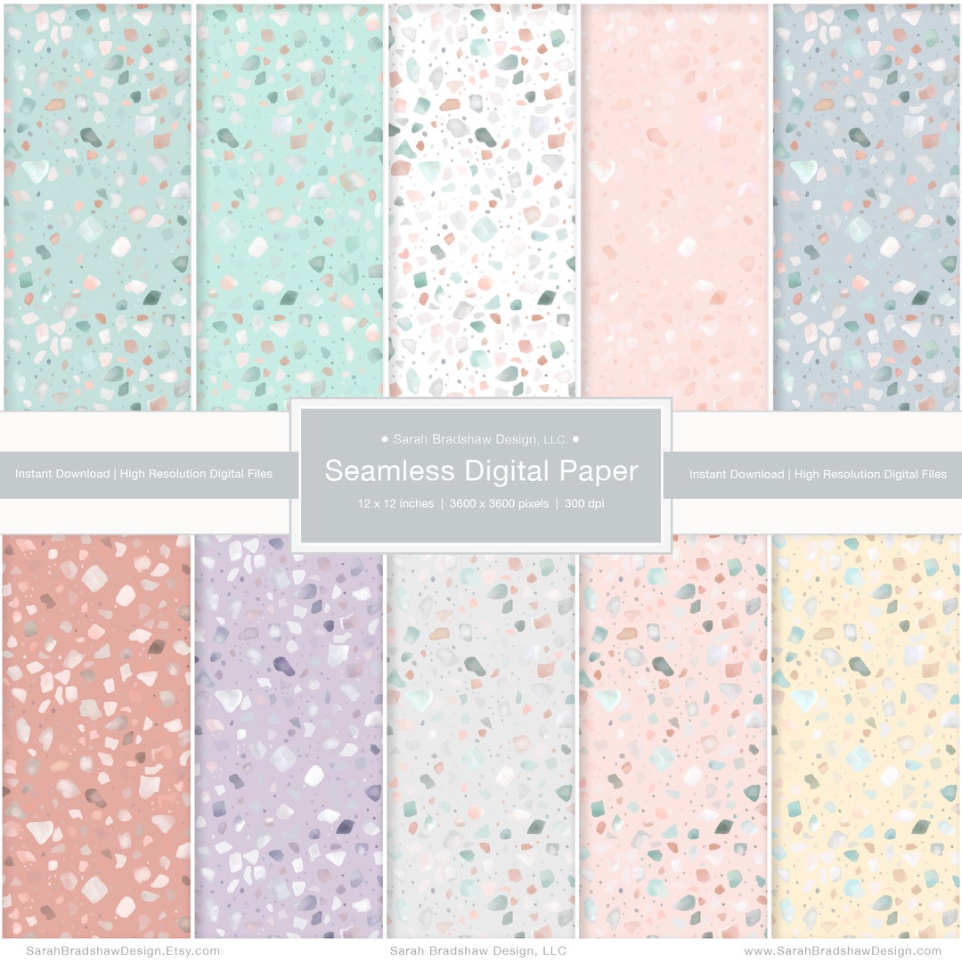 Seamless Digital Paper. Digital Pattern. Terrazzo Print. Seamless ...