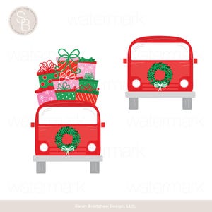 Retro Christmas Clip Art Set. Retro Christmas Clip Art. Camper Van ...