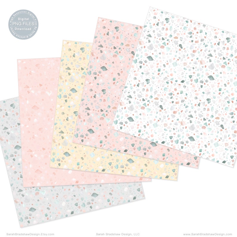 Seamless Digital Paper. Digital Pattern. Terrazzo Print. Seamless ...