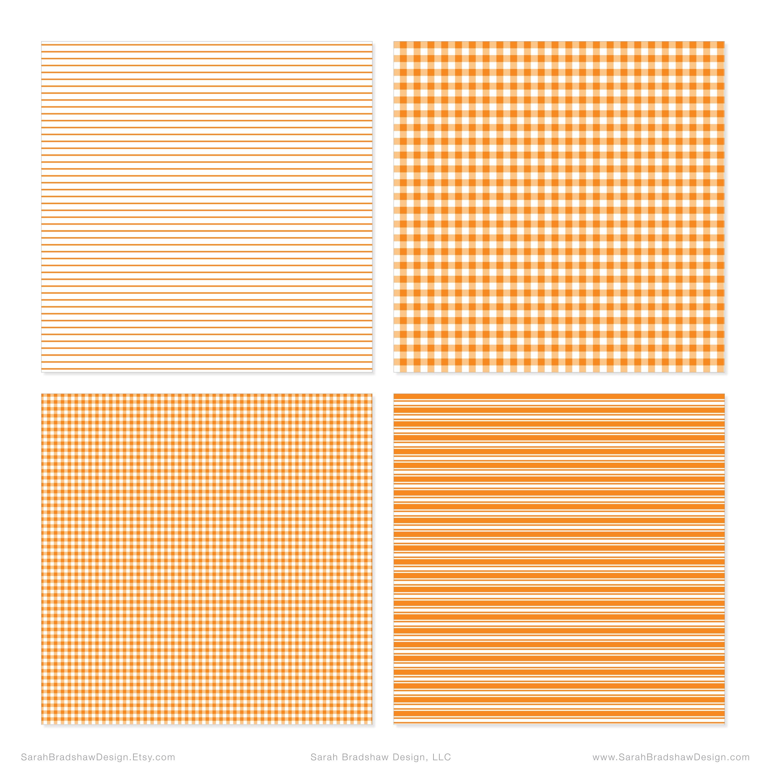 Seamless Digital Paper. Orange Digital Pattern. Orange Digital Paper ...