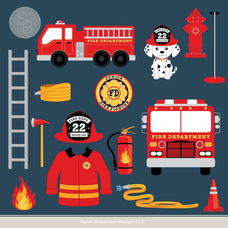 Firefighter Clip Art: Fire Engine, Fire Truck, Emergency Rescue Clip ...