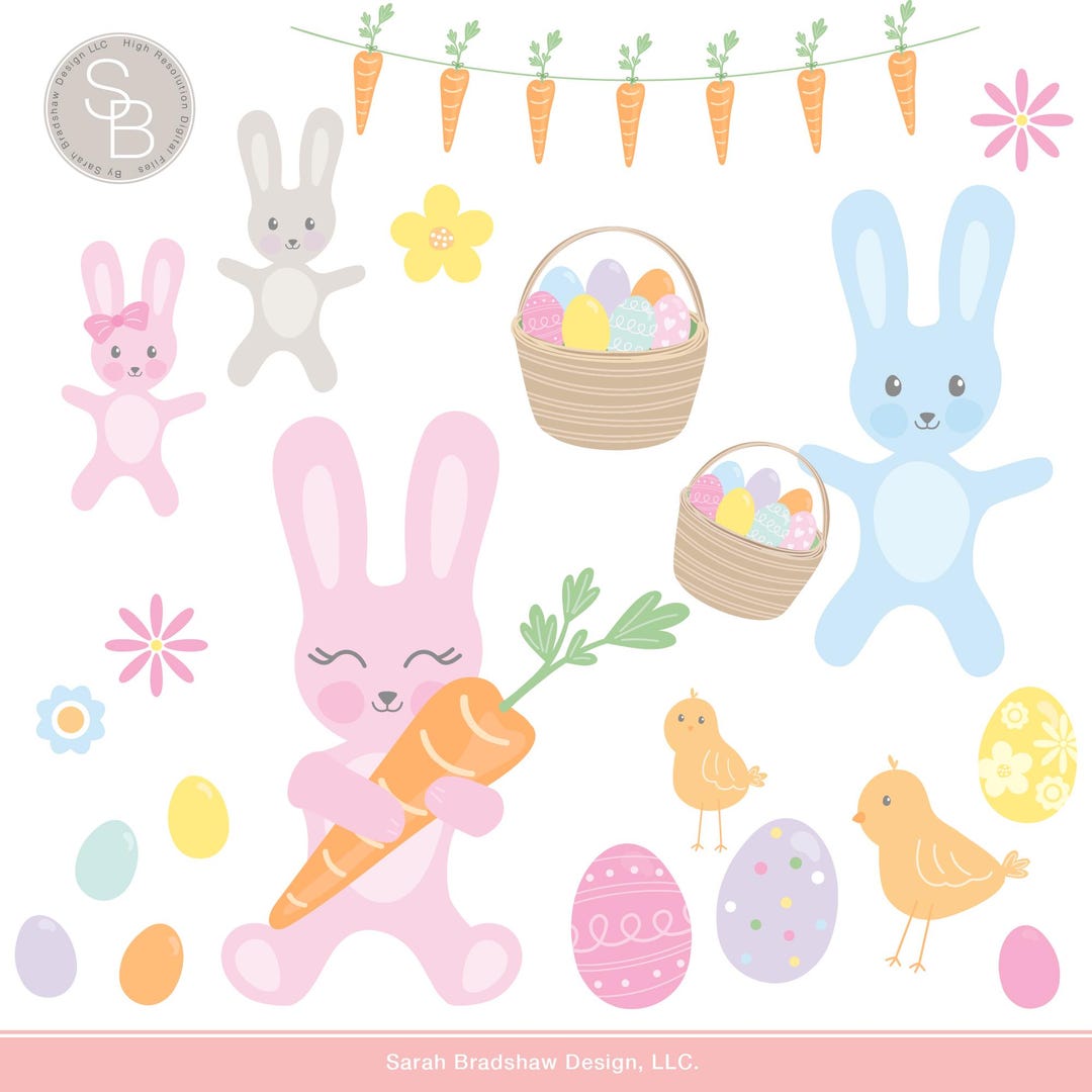 Easter Bunny Clip Art, Easter Clip Art, Easter Eggs, Easter Chicks ...
