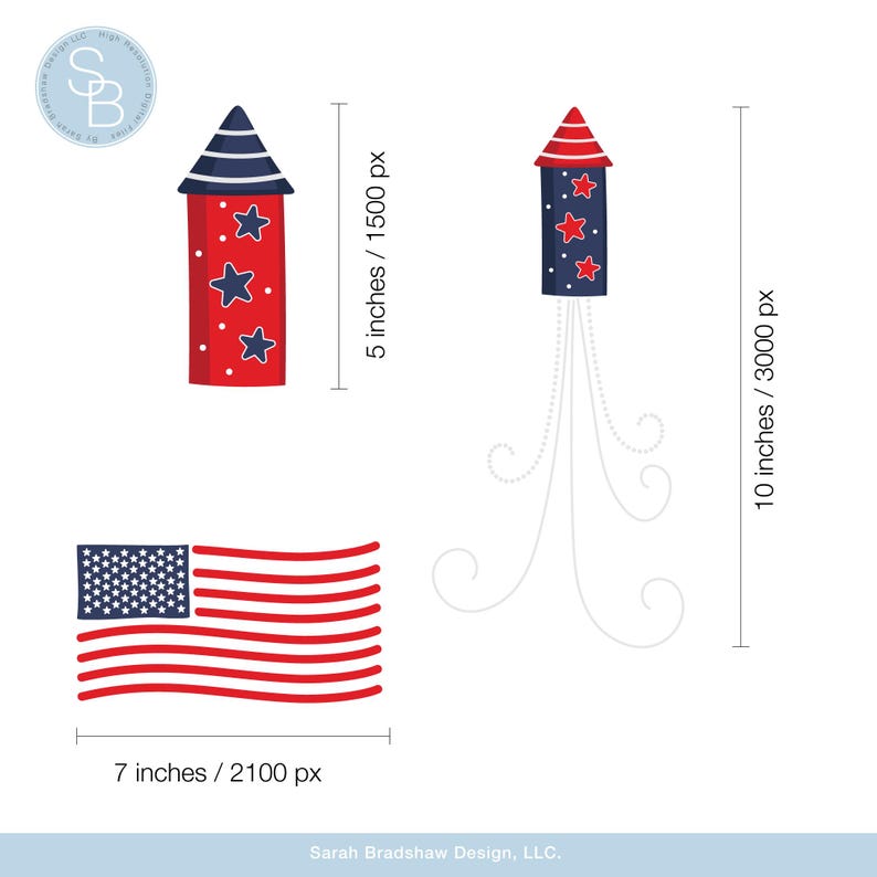 4th of July Clip Art: Patriotic Stars & Stripes (PNG, JPG Digital ...