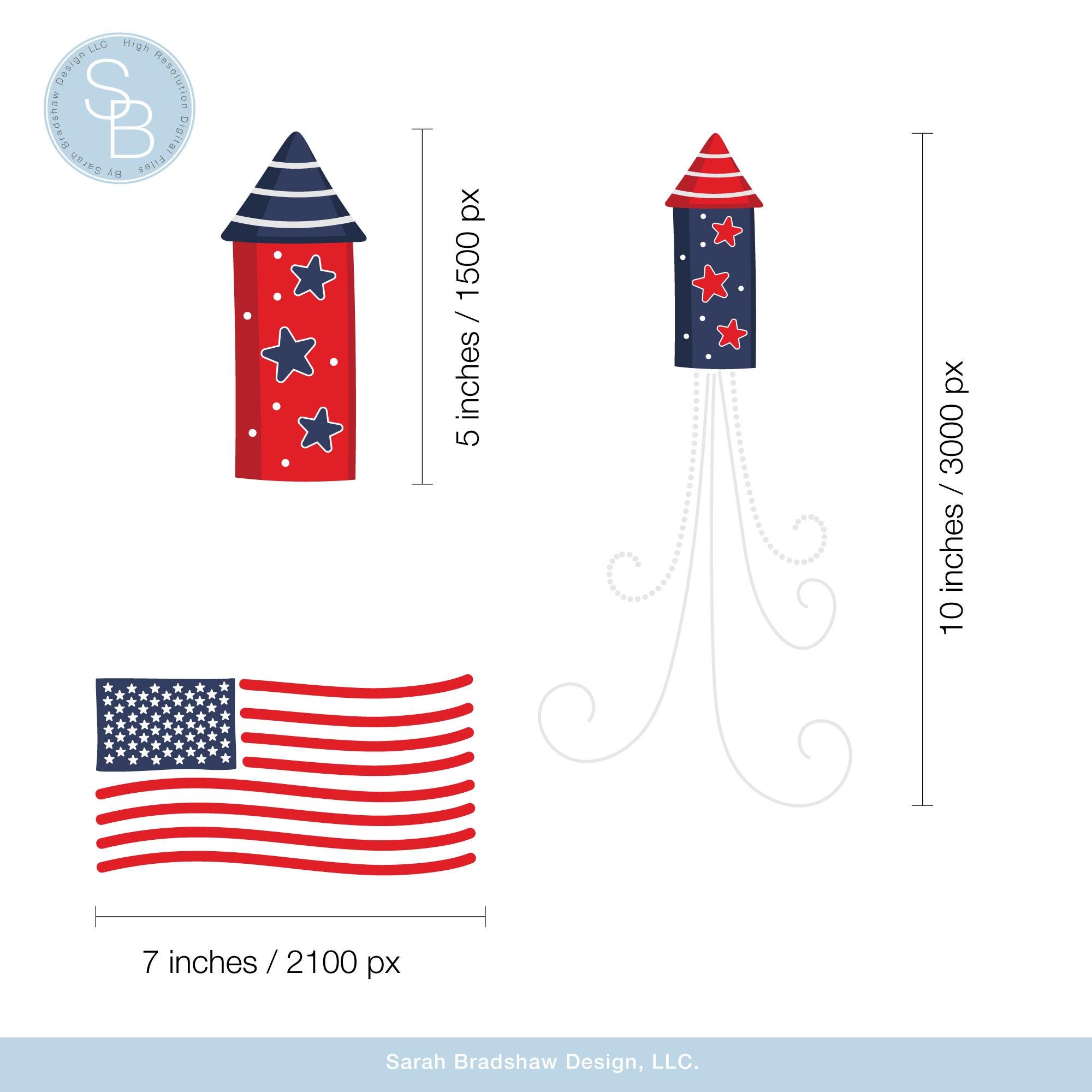 4th of July Clip Art: Patriotic Stars & Stripes (PNG, JPG Digital ...