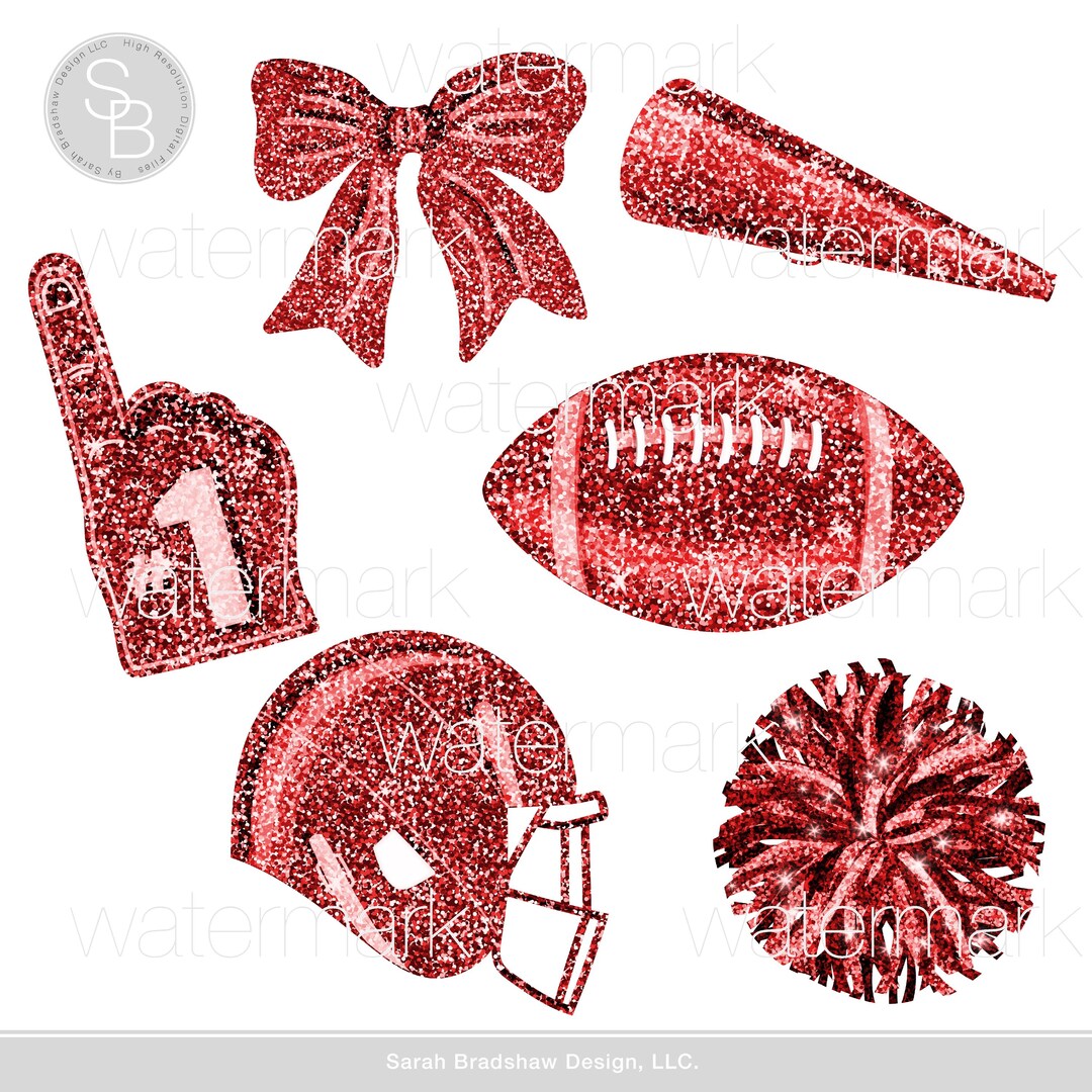 Glitter Football Clip Art. Cheerleader Clip Art. Red Glitter. Dance ...