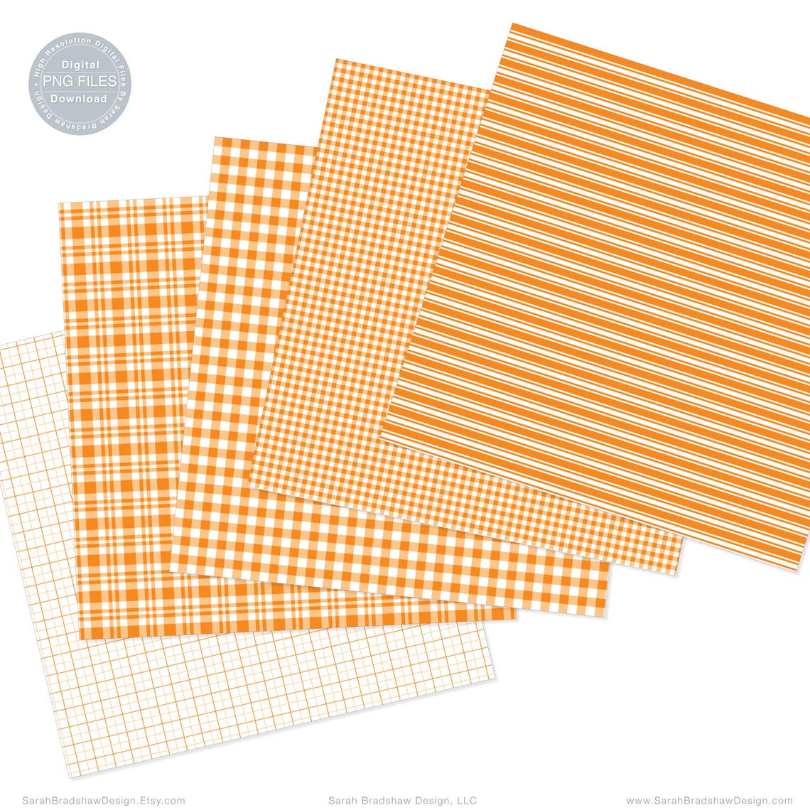 Seamless Digital Paper. Orange Digital Pattern. Orange Digital Paper ...