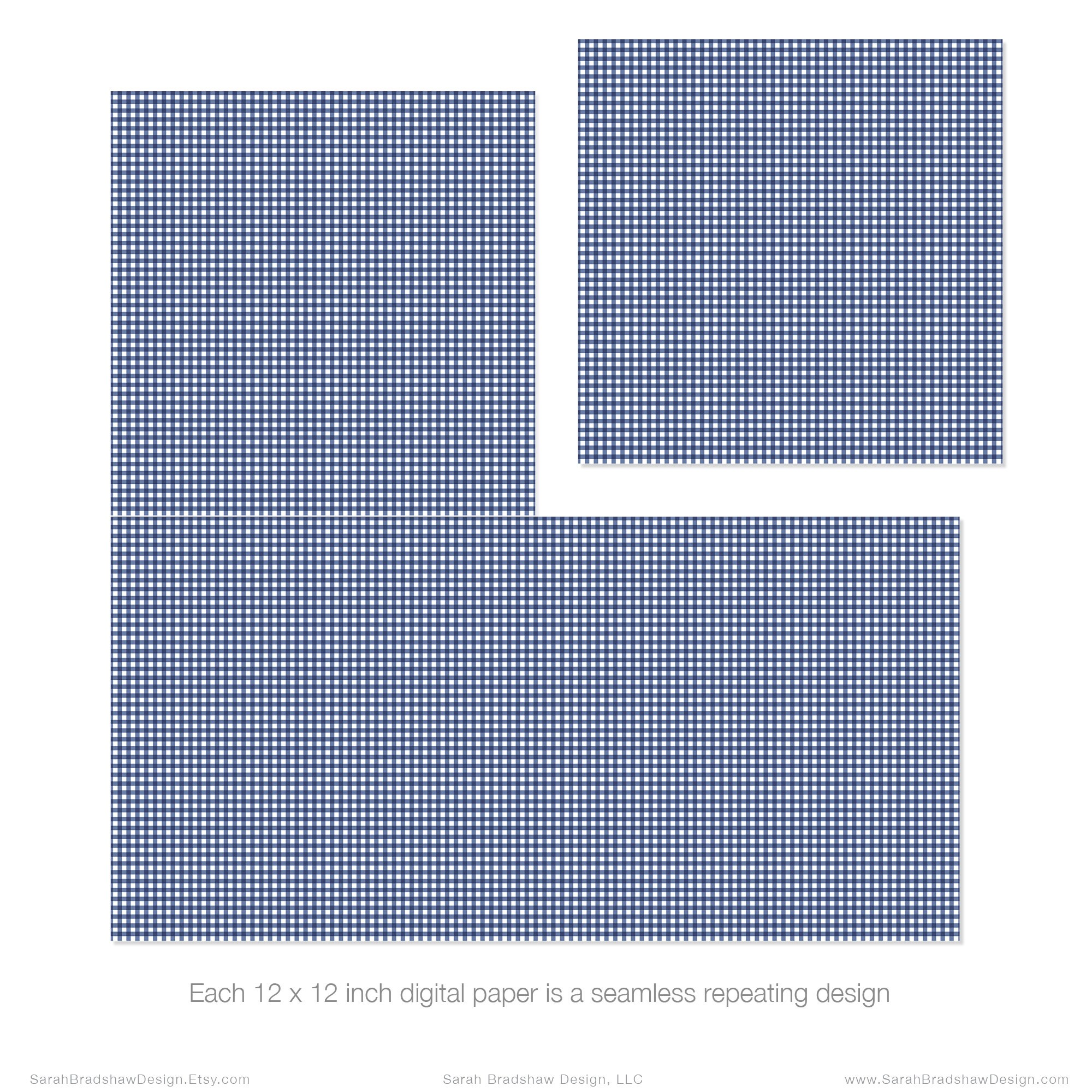 Seamless Digital Paper. Digital Pattern. Navy Blue Digital Paper. Plaid ...