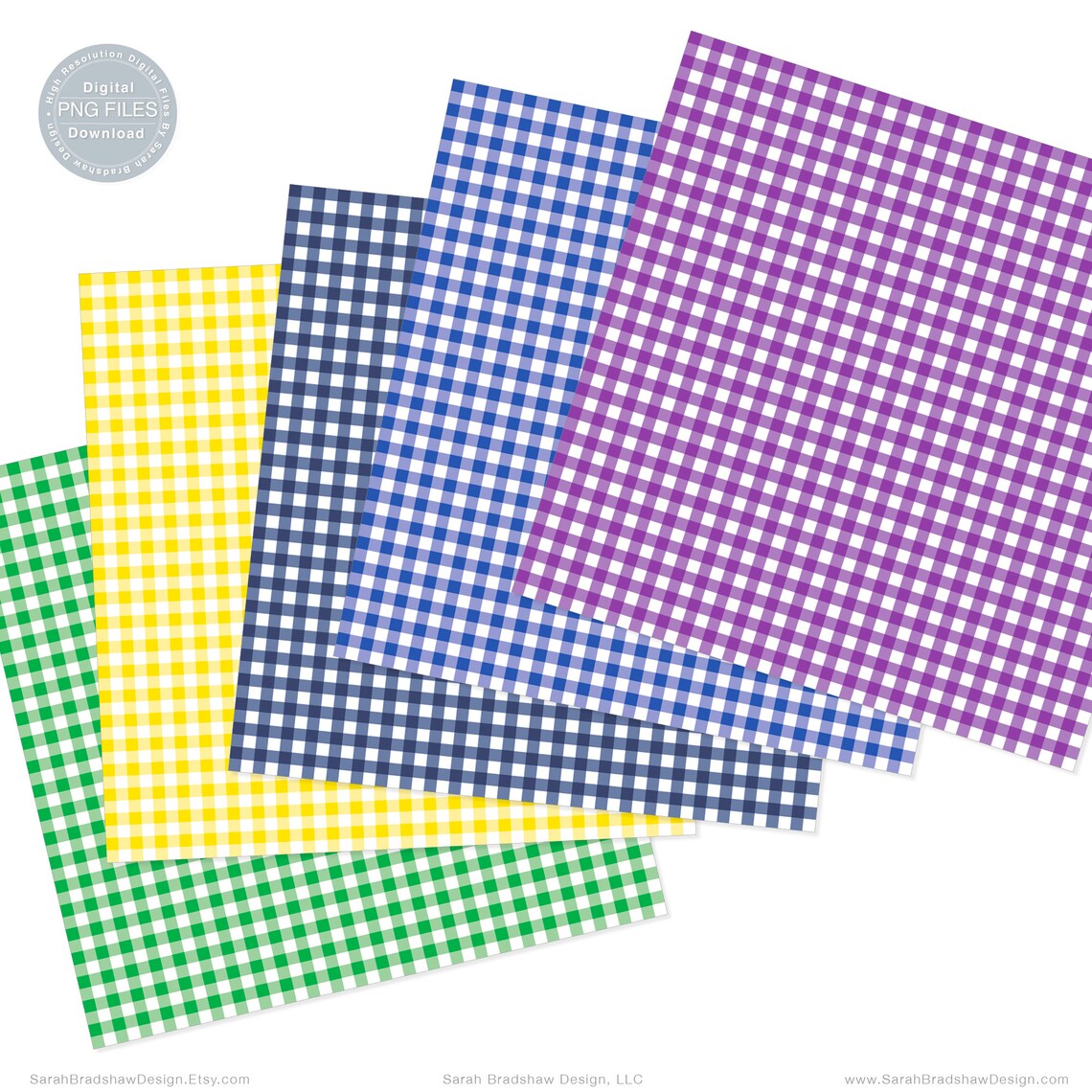 Seamless Digital Paper. Gingham Digital Paper. Red Gingham. Country and ...